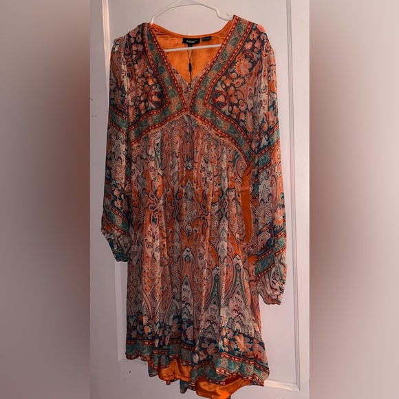 Tolani | Dresses | Tolani Orange Floral Dress Brand New Never Worn With ...